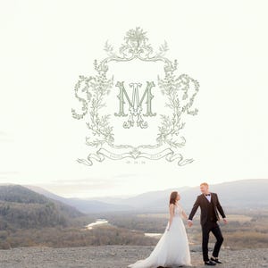 Vintage Wedding Crest, Vintage Monogram Logo Design Template,wedding ...