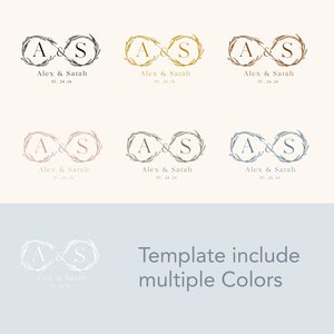Floral Infinity Wedding Logo Template: Editable Business Branding ...