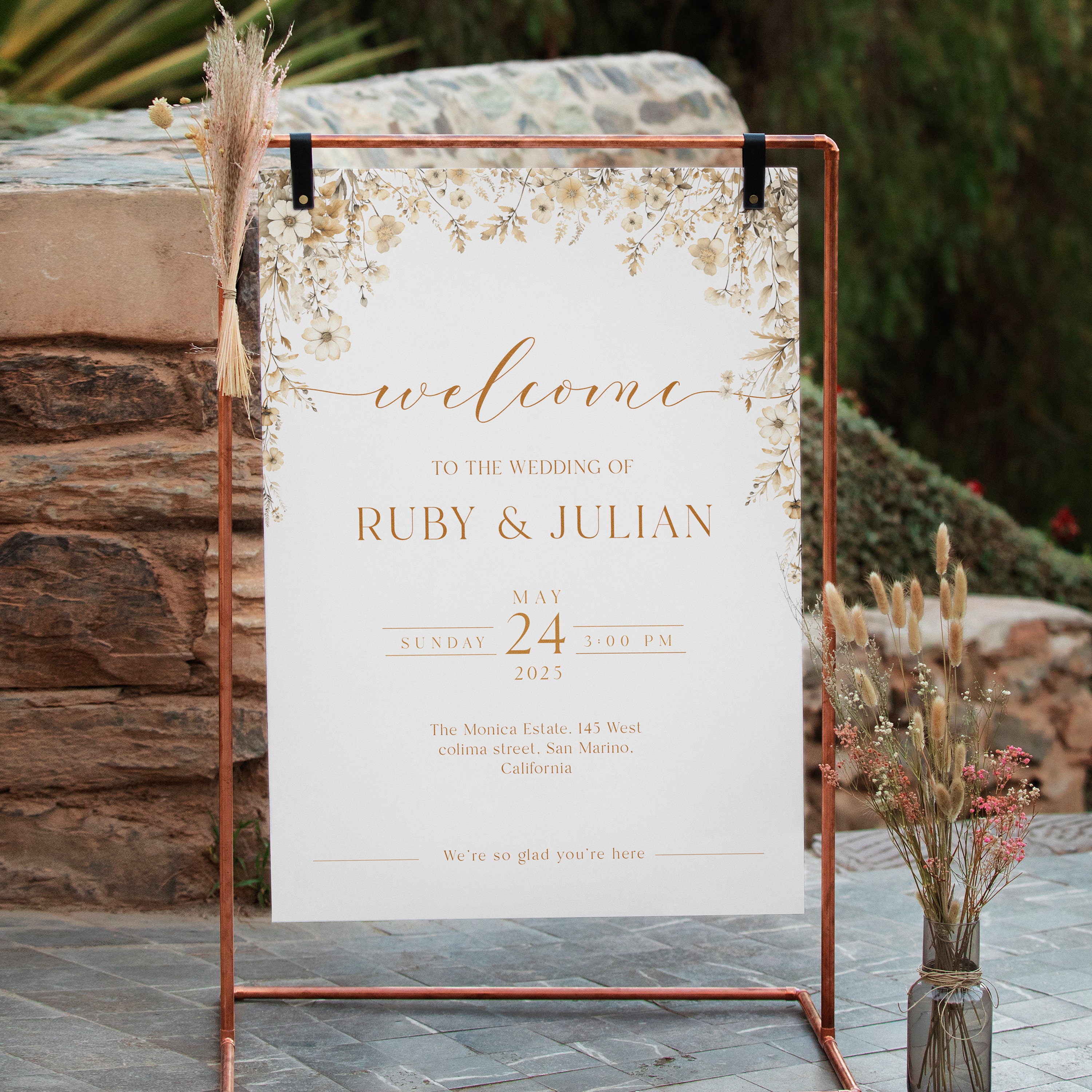 Wildflower Welcome Sign Template, Fall Wildflower Editable Wedding ...
