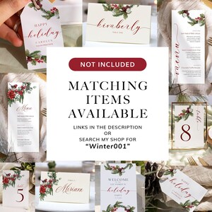 Christmas Table Numbers Template, Holiday Table Numbers, Winter Wedding ...