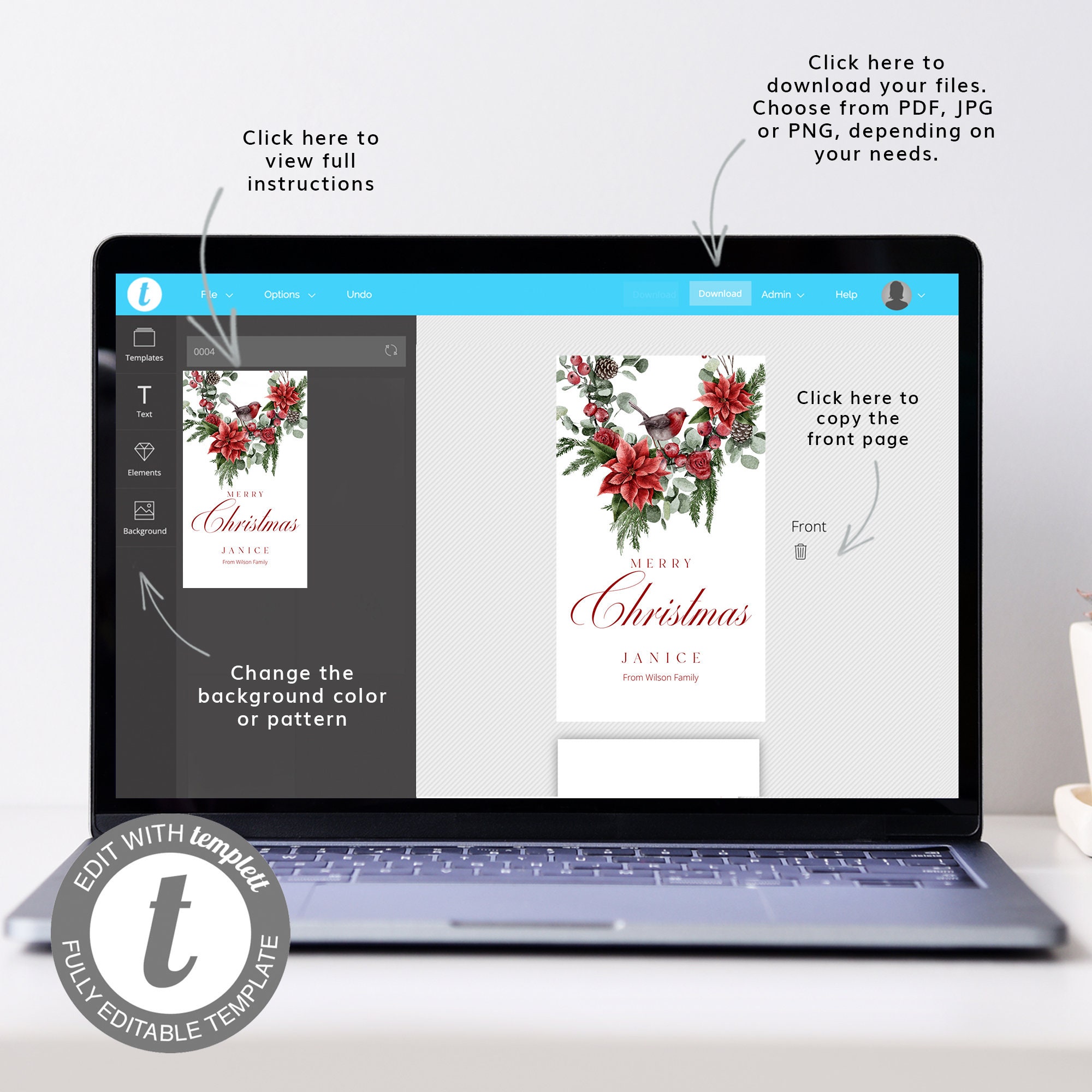 Editable Christmas Gift Tags Template, Holiday Gift Tag Template ...