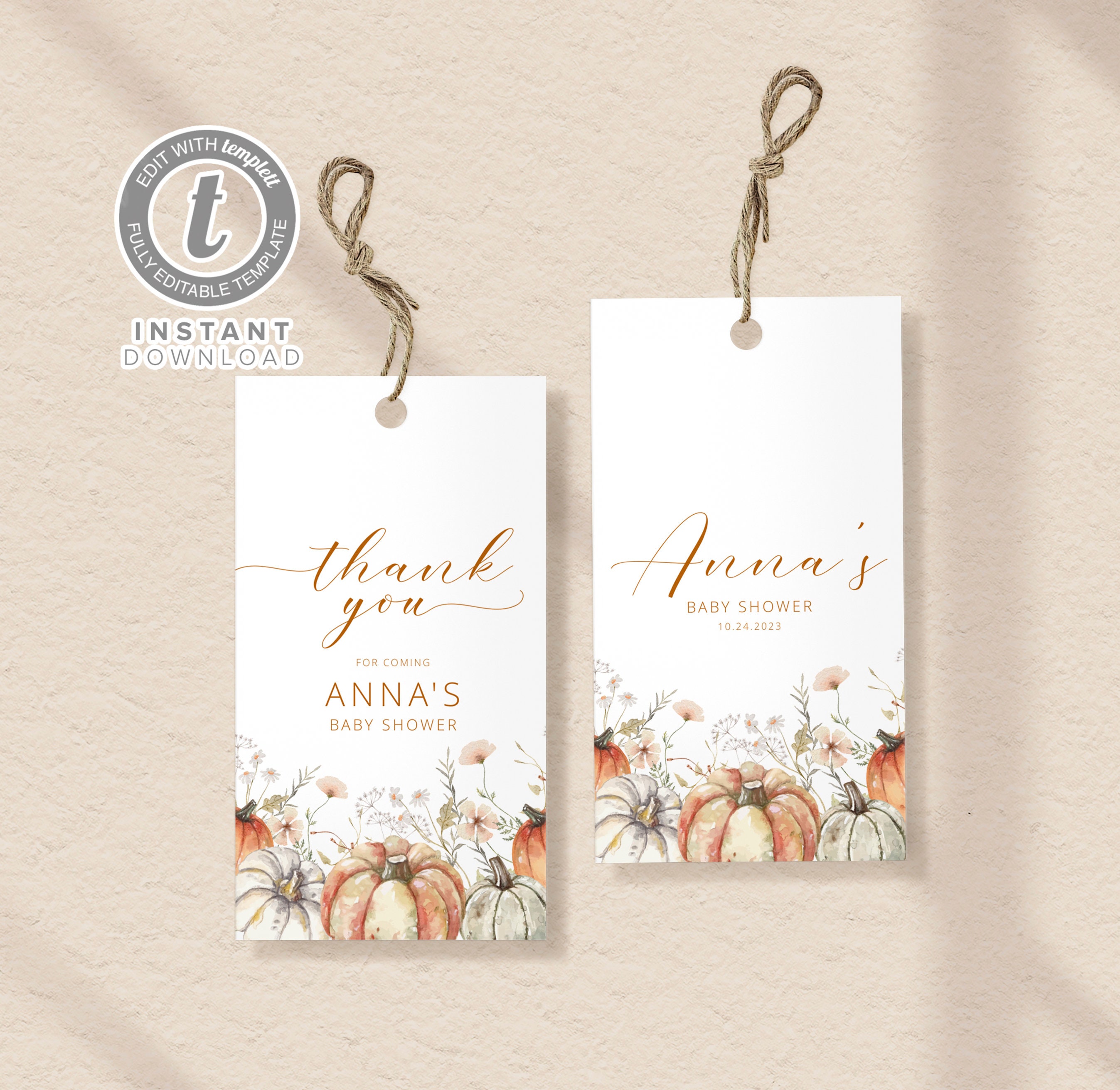 Fall Little Pumpkin Favor Tags, Tags for Baby Shower Favors, Fall Gift ...