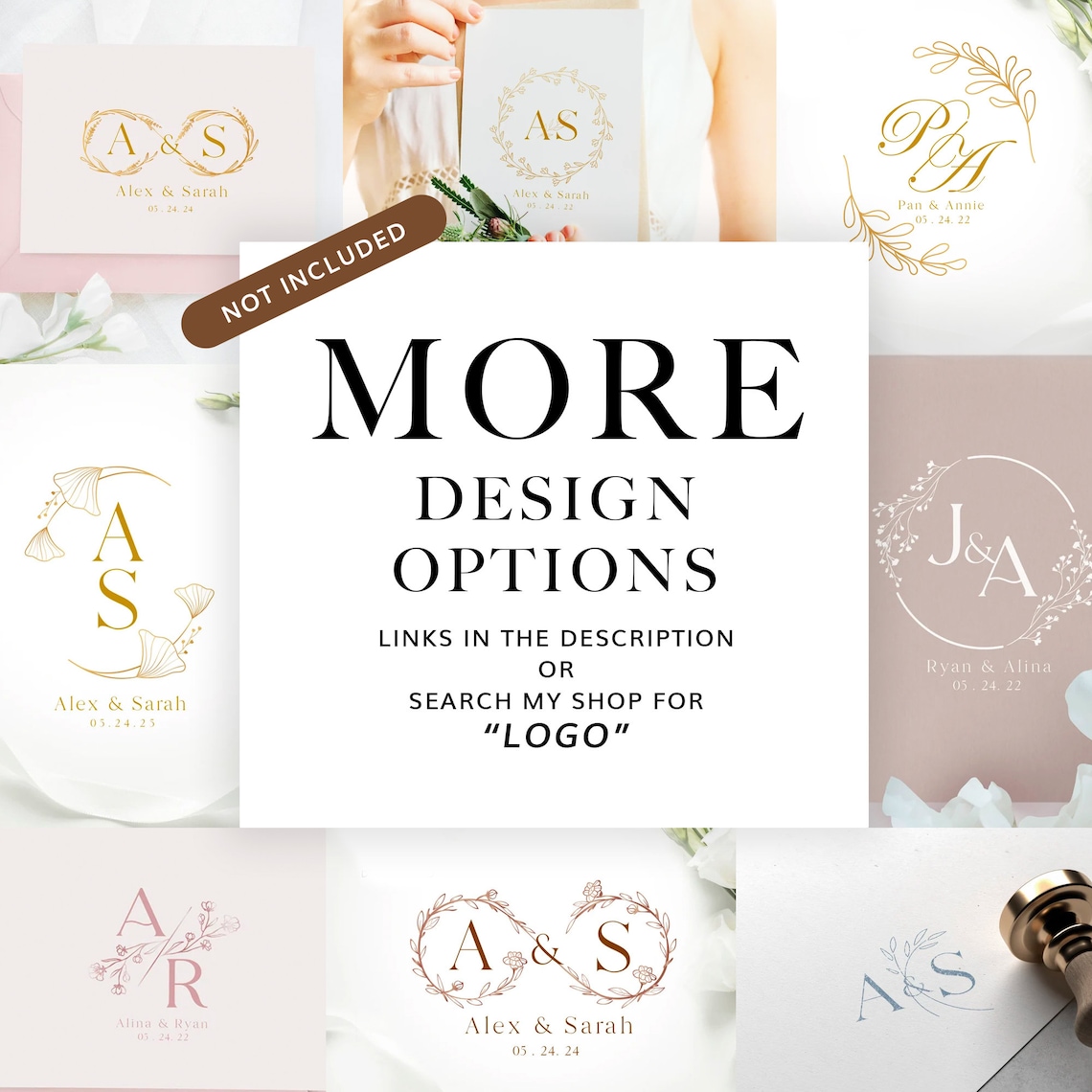 Wedding Logo Template Editable Monogram Logo Premade Custom - Etsy