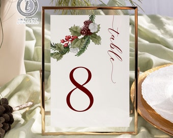 Christmas Table Number Template - Etsy
