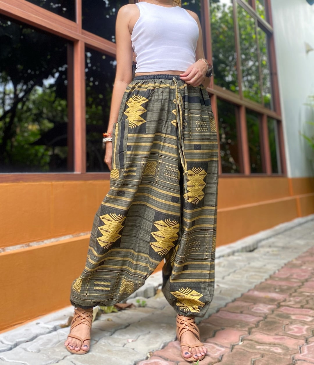 Festival Harem Pants : Unisex Boho Hippie Trousers, Wide Leg Aladdin ...