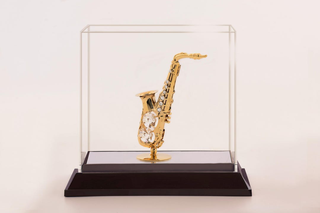 Saxophone Music Figurine: 24K Gold-plated Musical Instrument Decor - Etsy