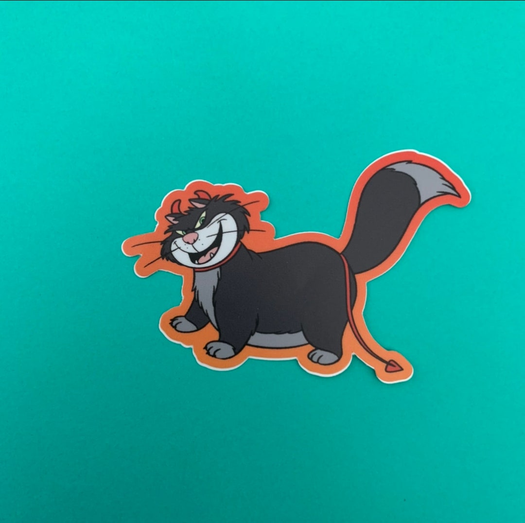 Halloween Disney Cats Sticker- Lucifer Sticker - Etsy