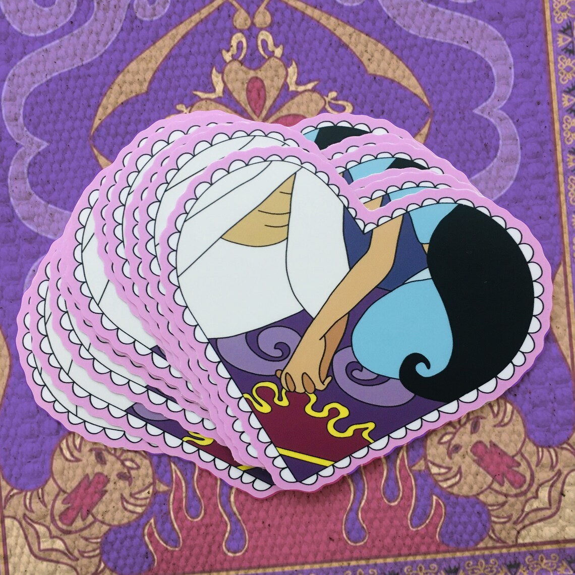 Aladdin & Jasmine Disney Sticker Valentines Day Sticker - Etsy