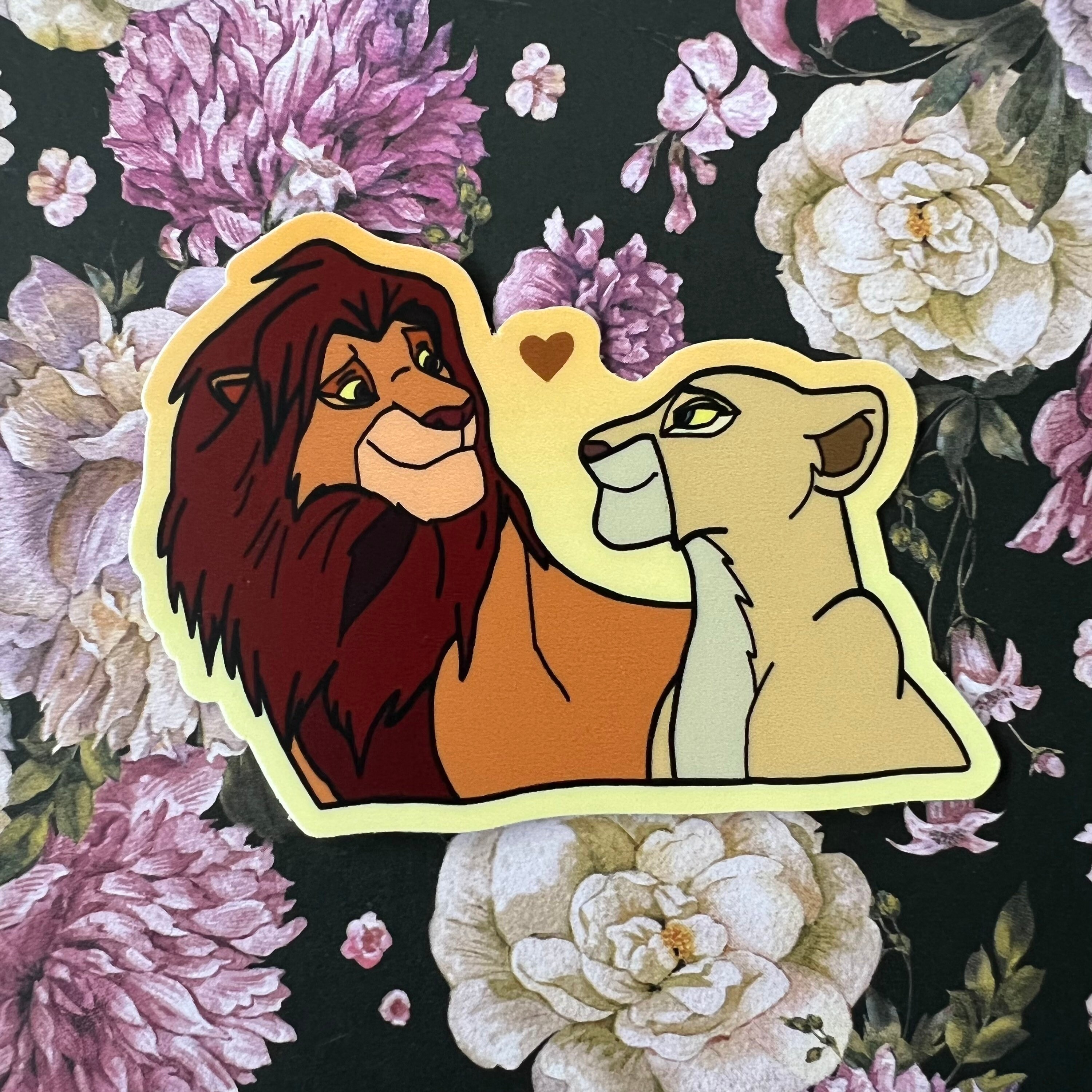 Simba & Nala Sticker Lion King Sticker Valentines Sticker - Etsy