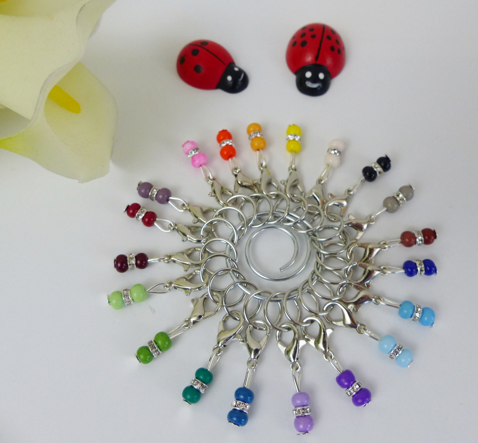Stitch Markers 10-piece Set Type Mini Balls for Knitting or Crocheting ...