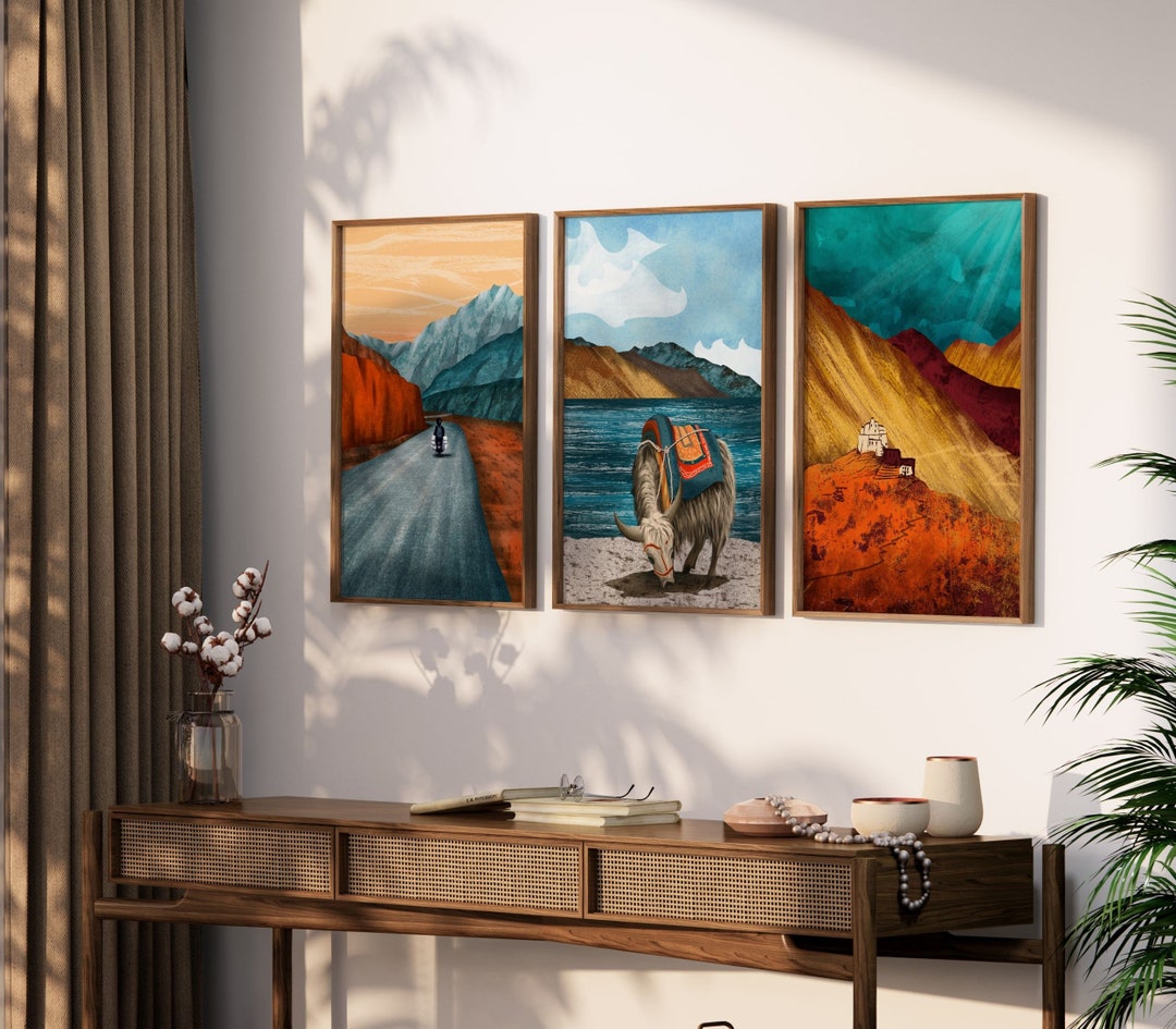 Poster Set himalayas 3 Mountain Landscape Posters - Etsy