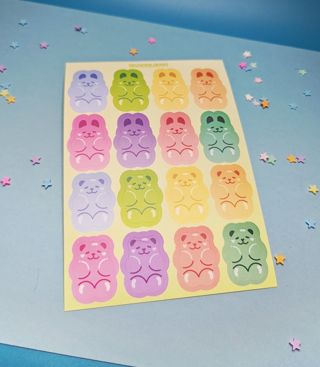 Gummie Bears and Bunnies Sticker Sheet - Etsy