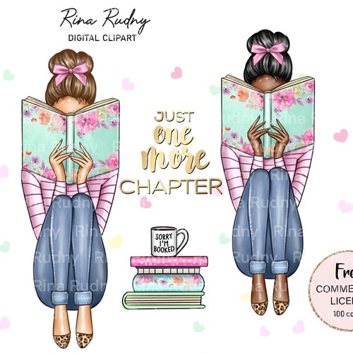Bookworm Clipart Book Lover Clipart Books Clipart Reading - Etsy
