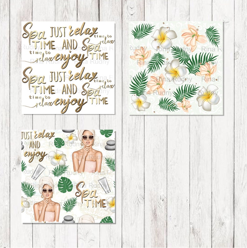 Spa Digital Paper Pack Wellness Digital Paper Cosmetics | Etsy