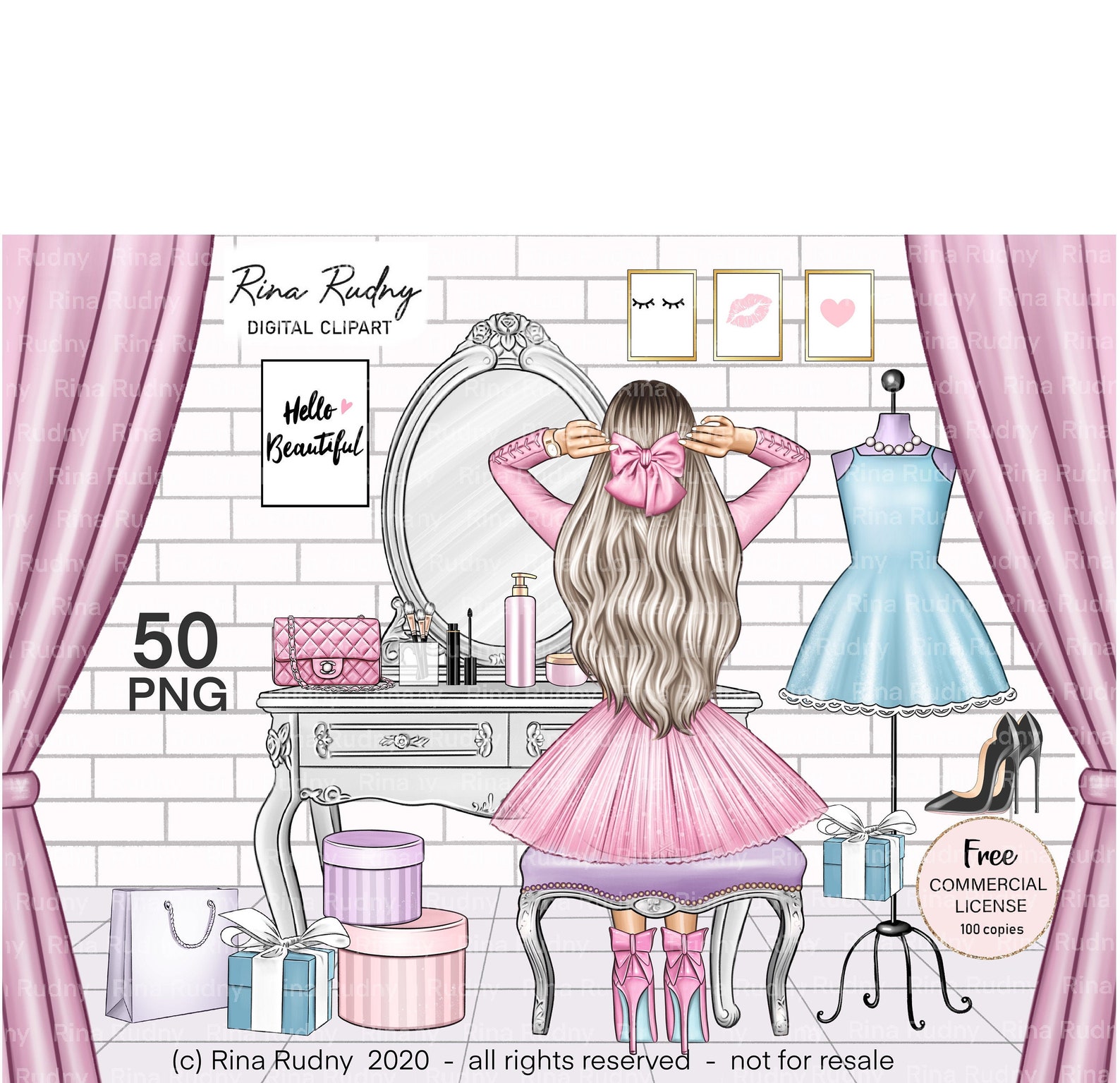 Vanity Table Clipart Beauty Clipart Cosmetics Clipart - Etsy