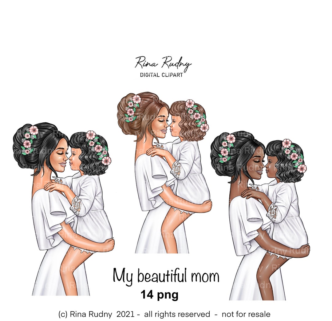 Mother’s Day Clipart, Mother Daughter Clipart, Mom Clipart, Family ...