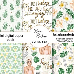 Spa Digital Paper Pack, Wellness Digital Paper, Cosmetics Digital Paper ...