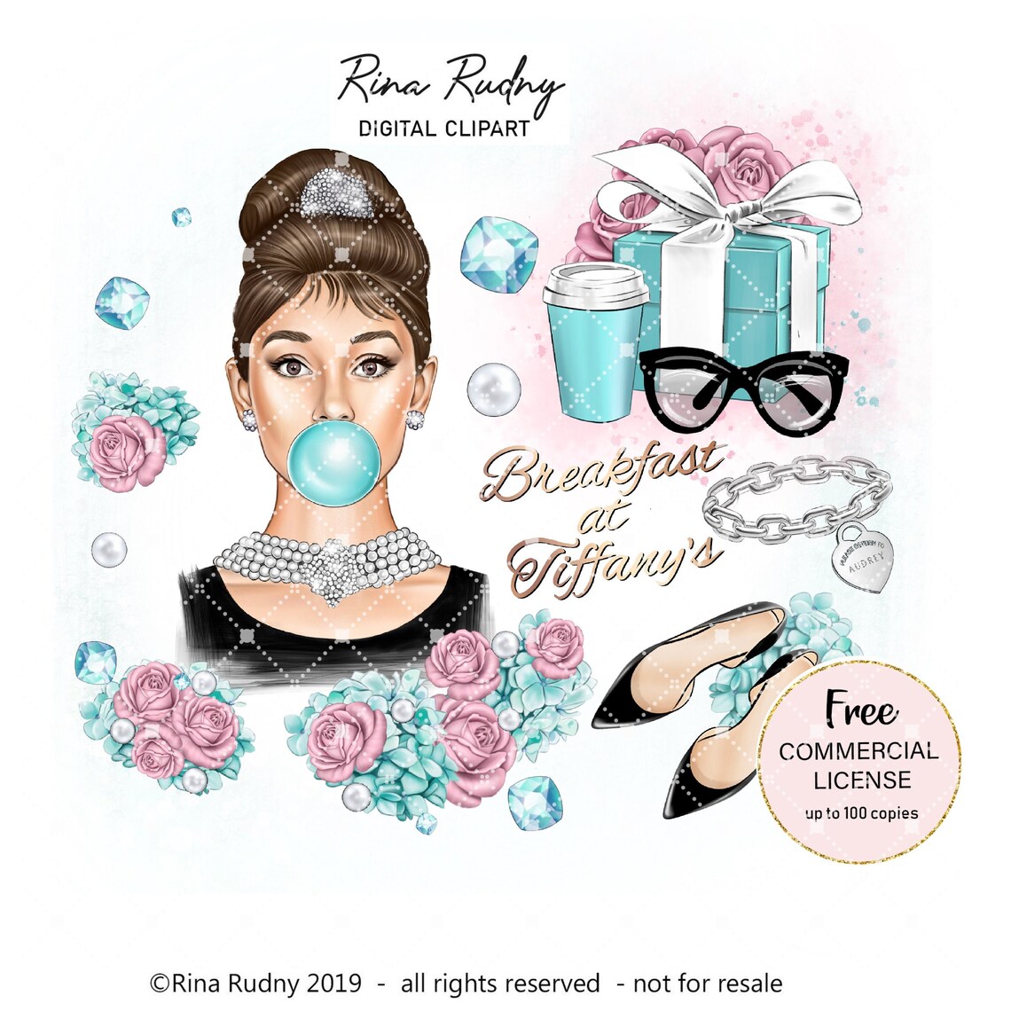 Audrey Hepburn Clipart Paris Clipart New York Clipart - Etsy