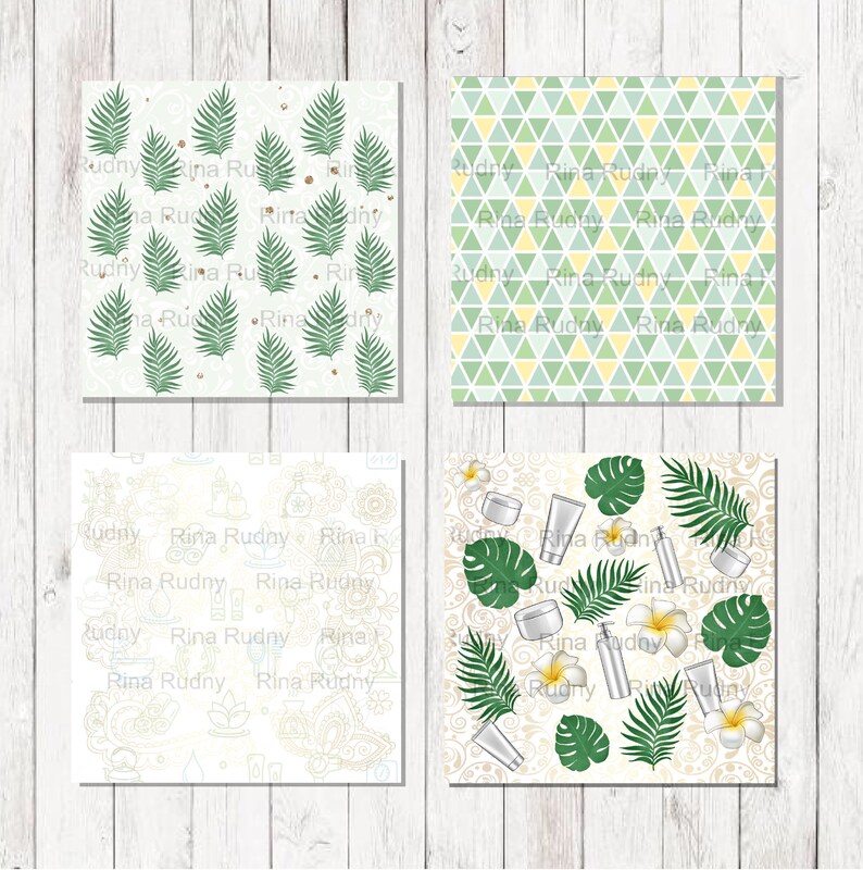 Spa Digital Paper Pack Wellness Digital Paper Cosmetics | Etsy