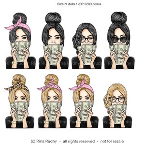 Girl With Money Clipart, Girl With Money Png, Sublimation, Woman ...