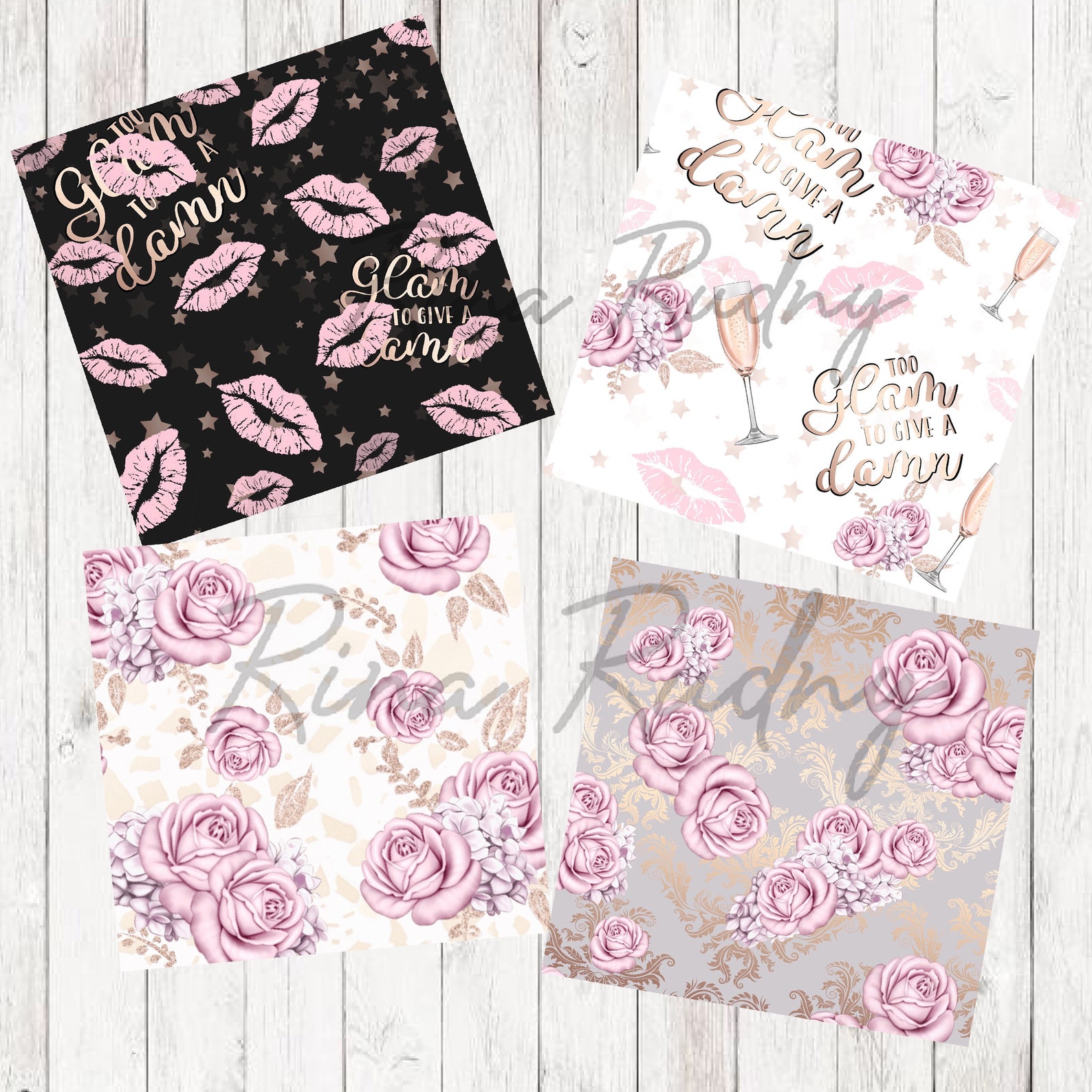 Luxury Digital Paper Pink Floral Paper Pack Fashion - Etsy