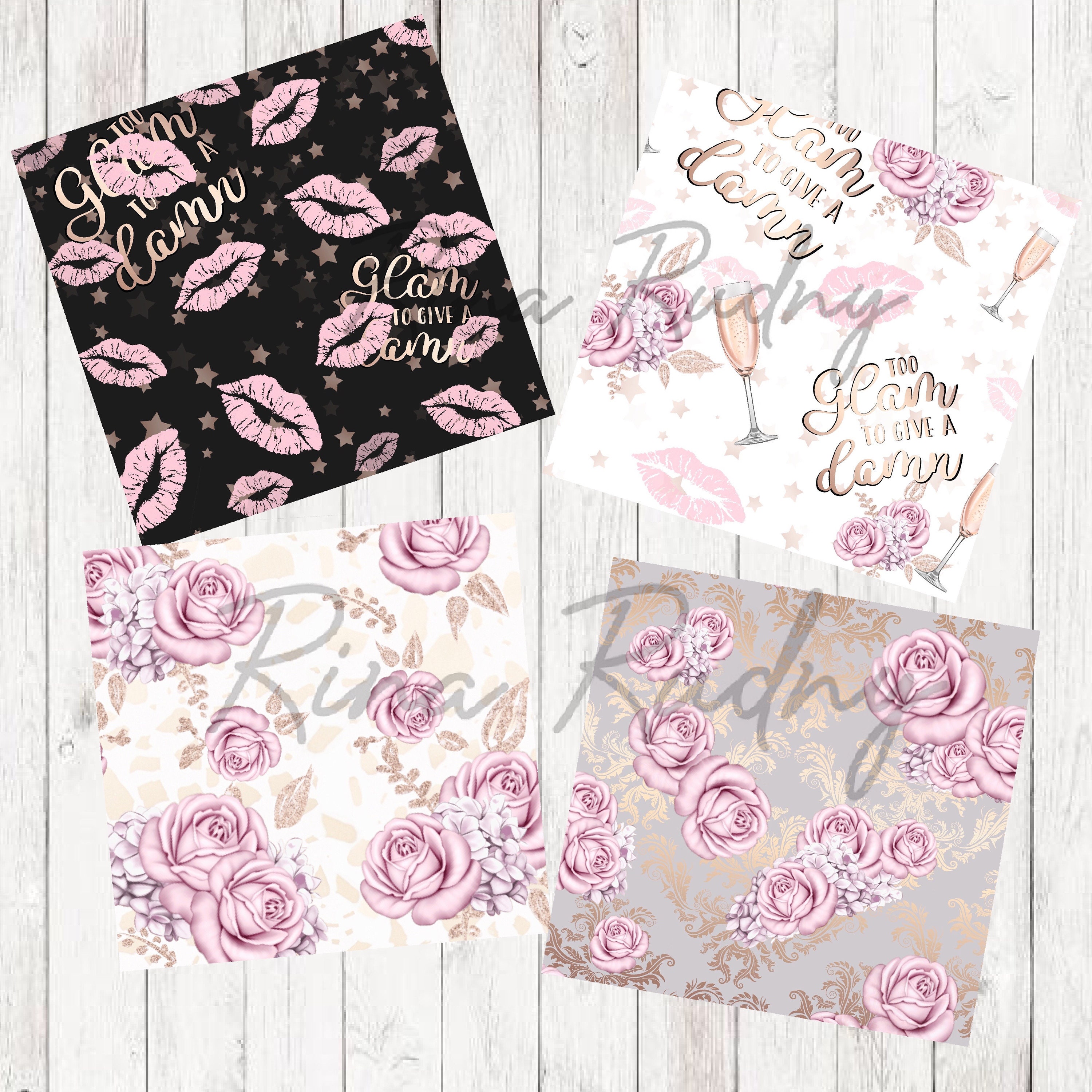 Luxury Digital Paper Pink Floral Paper Pack Fashion - Etsy