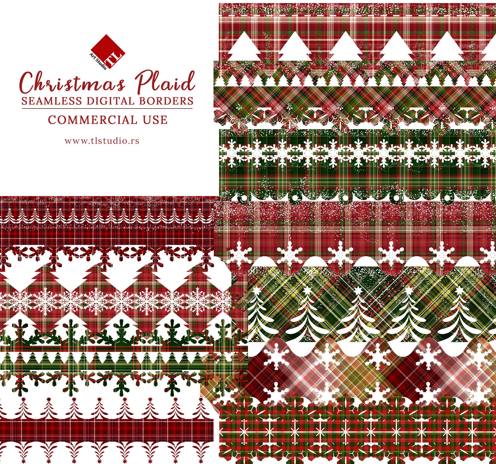 Paper, Party & Kids Papercraft Digital Plaid Snowflakes Plaid ...