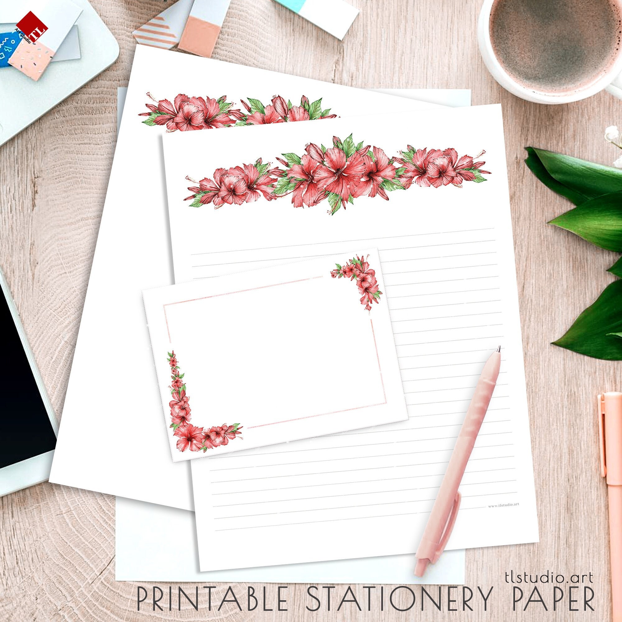 Stationery Sets Stationery Paper Thank you and Letter Paper Printable ...