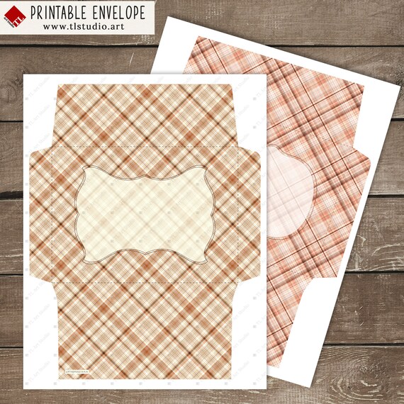 Envelopes A6 Autumn Envelopes Set of Two,Decorative Beige Plaid ...