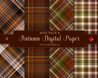 Brown Plaid Paper | Etsy