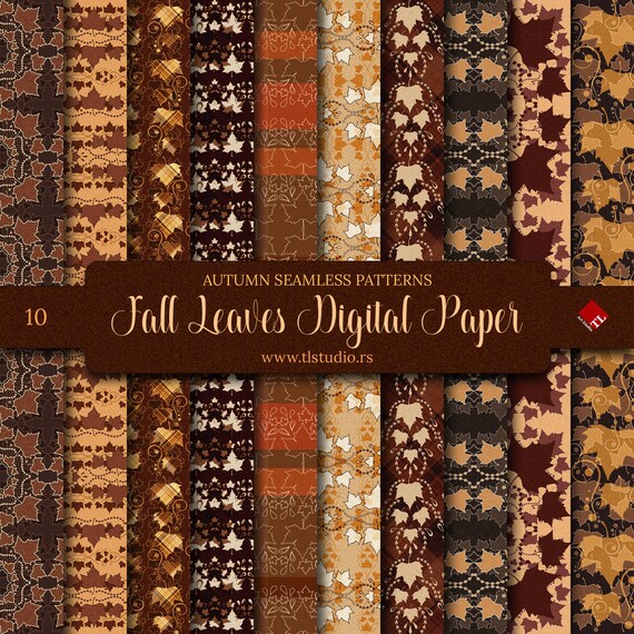 Scrapbooking seamless repeating pattern Autumn Berries and Leaves ...