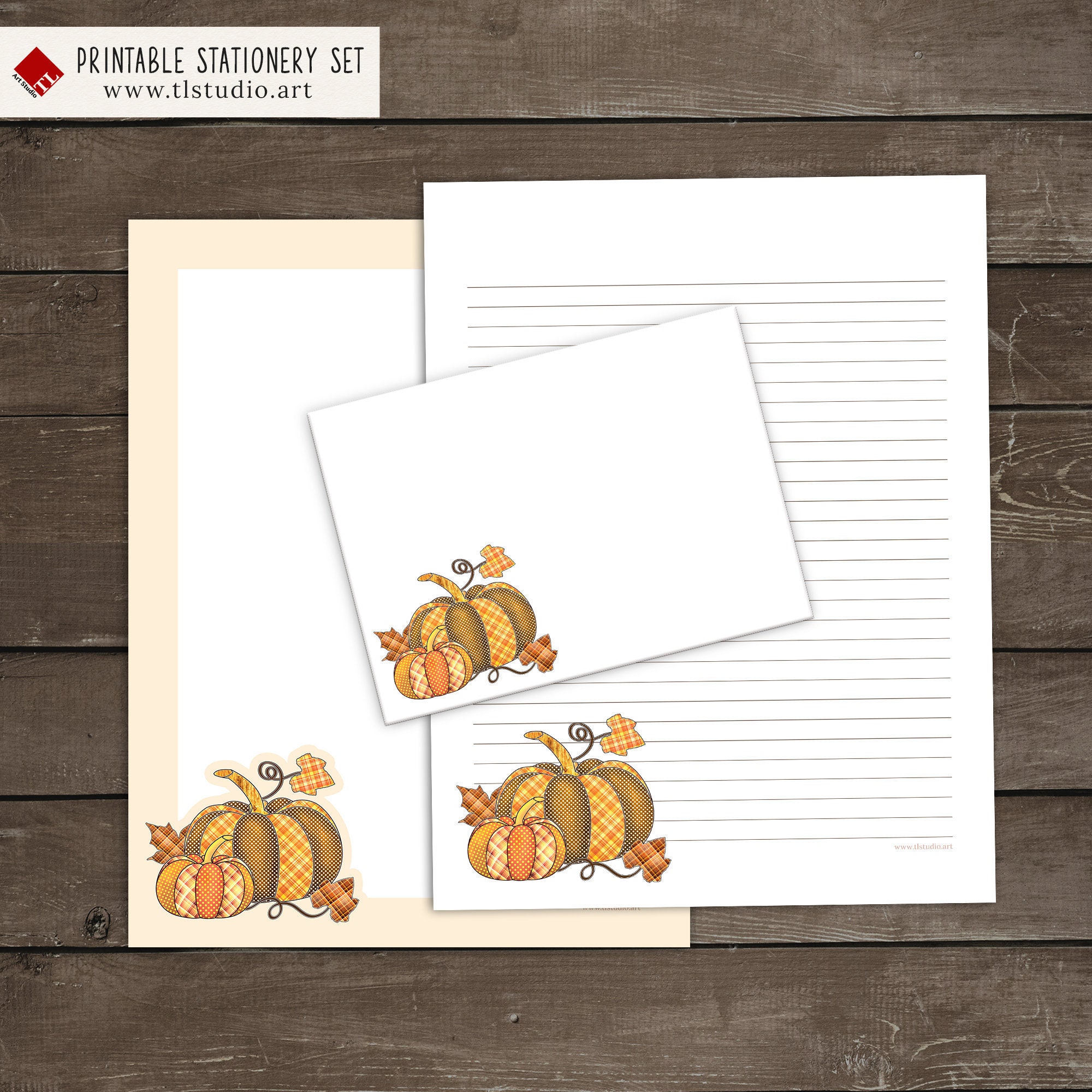 Papercraft Craft Supplies & Tools Rustic Printable Stationery Leaves ...