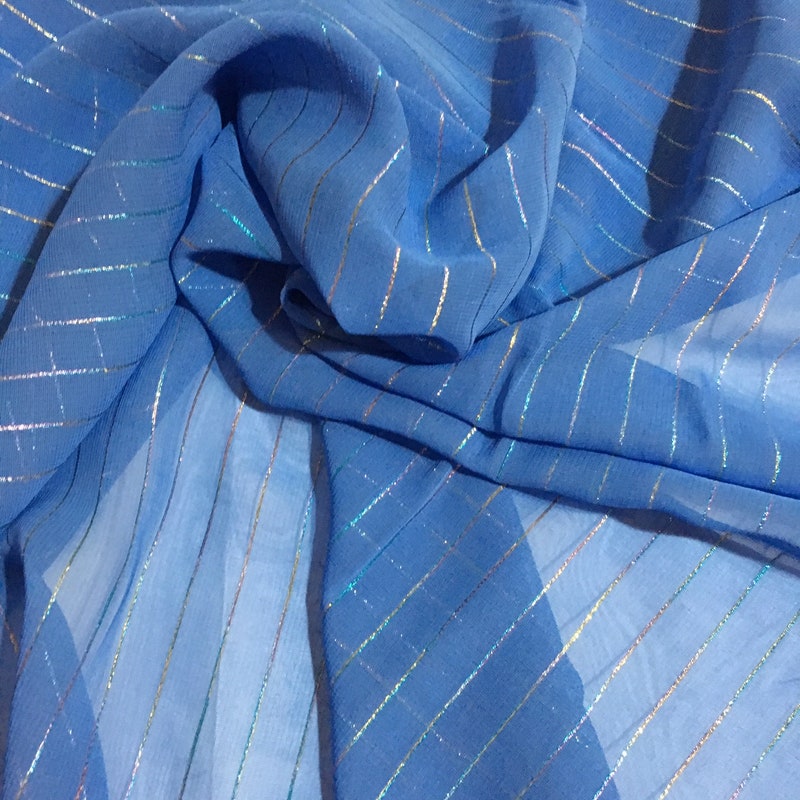 Blue Lurex Fabric - Etsy