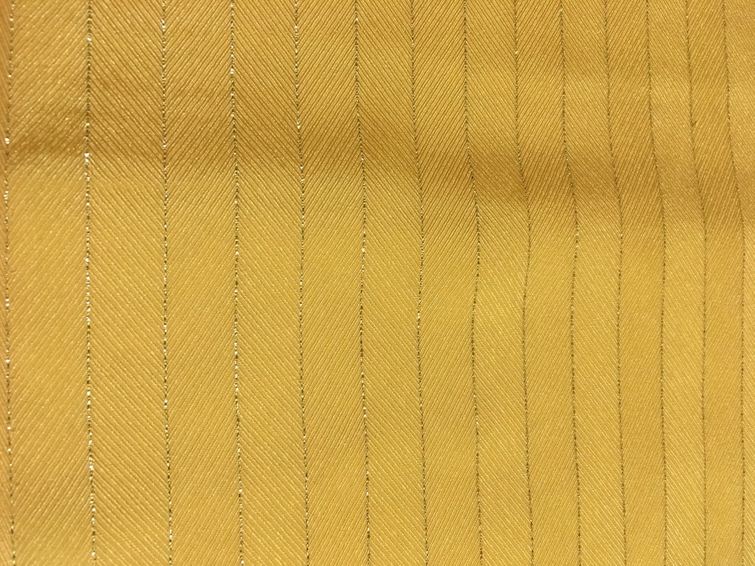 Vintage Silky Lurex Pinstripe Fabric Made in Italy Yellow Color ...