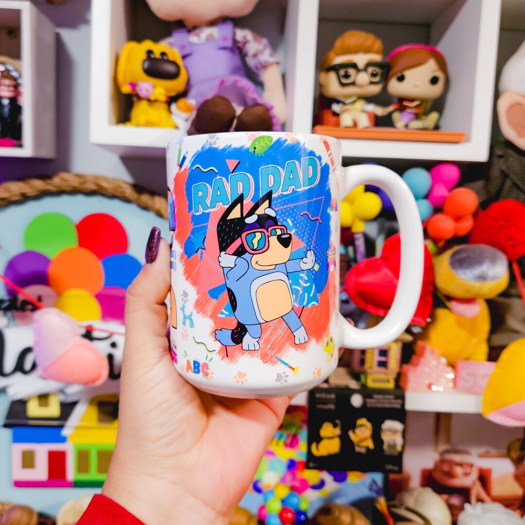 Dad Mug, Bluey Classic White Coffee Mug, Simple Mug, Minimalist Design ...