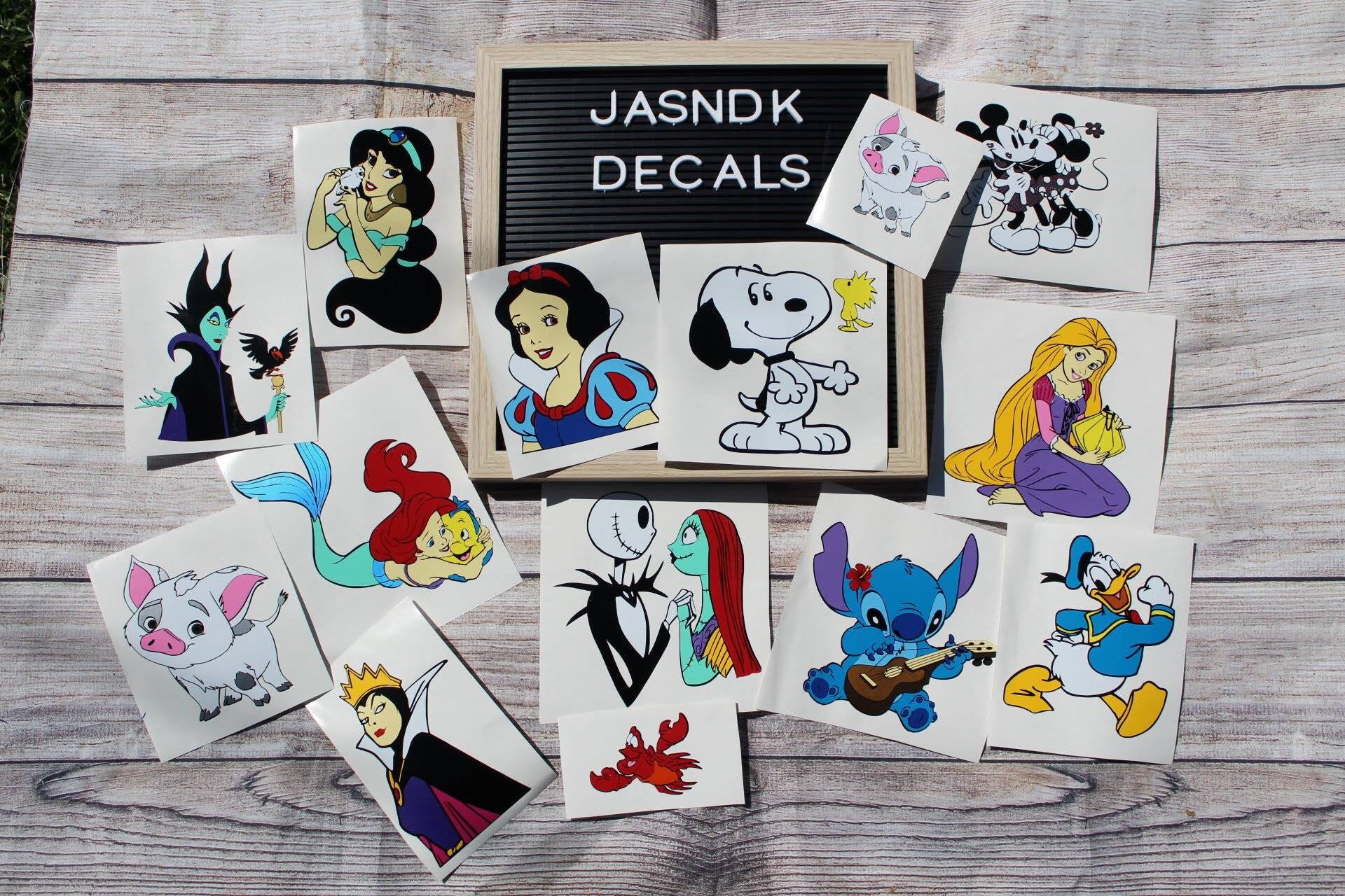 Vinyl Disney decals handmade and other character for | Etsy