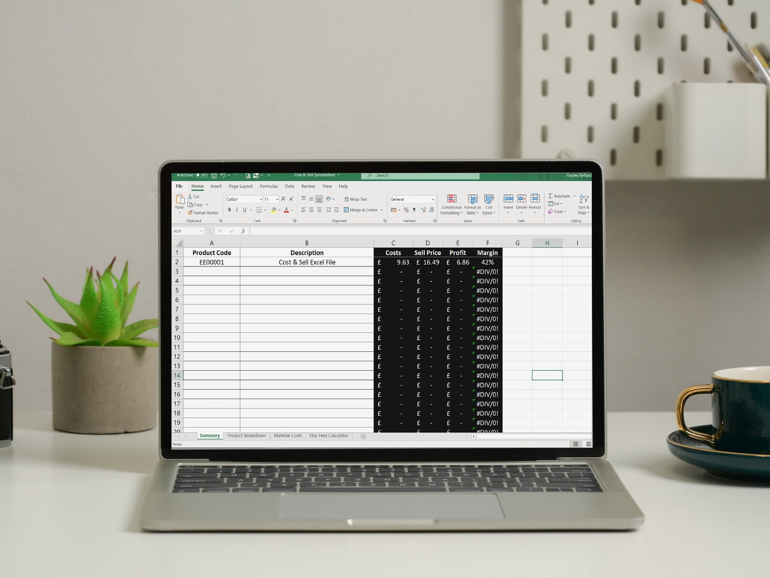 Excel Spreadsheet Bundle Costs and Sell Income and | Etsy