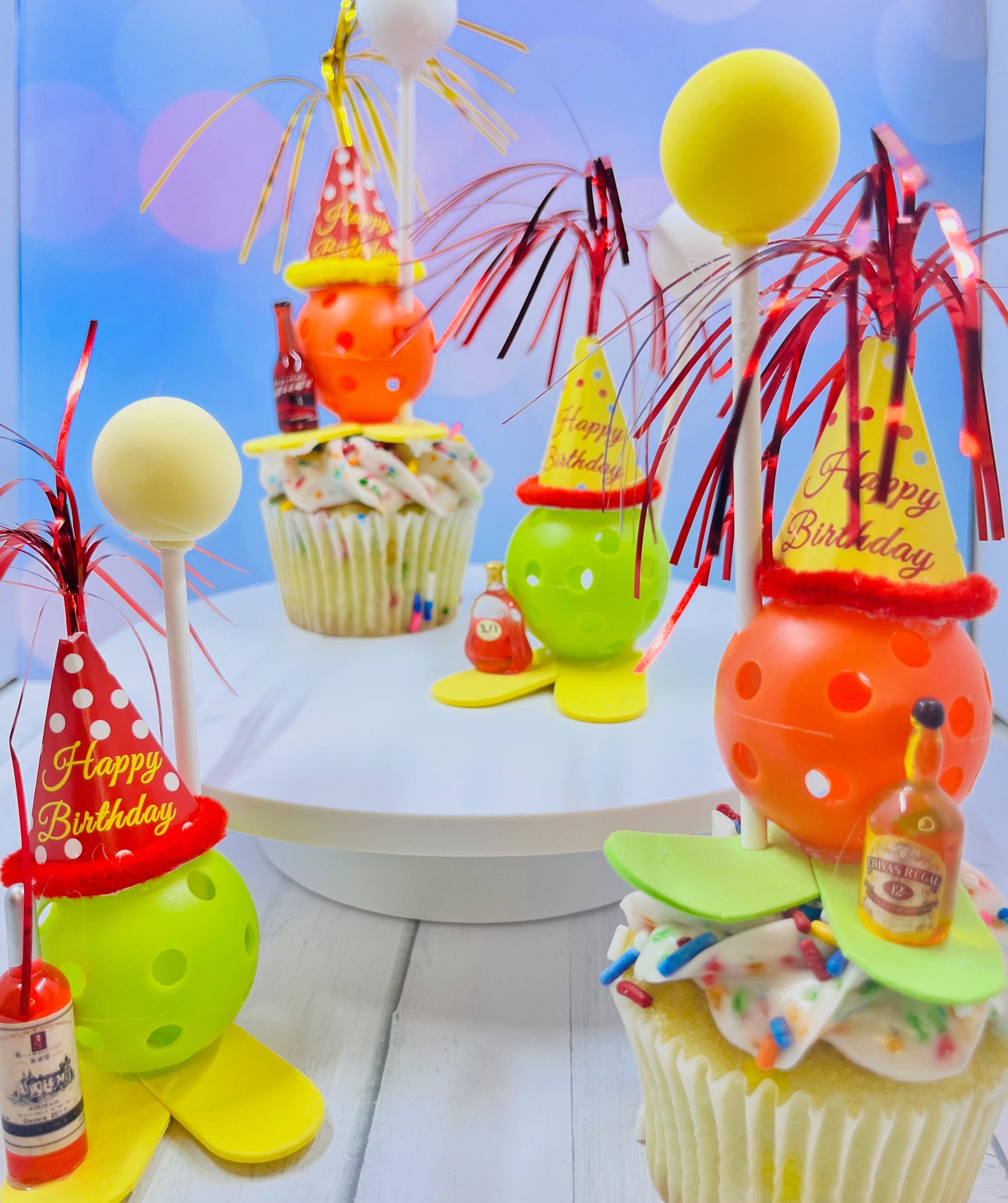 Happy Birthday Pickleball Cake Toppers-decorations-gifts-party - Etsy