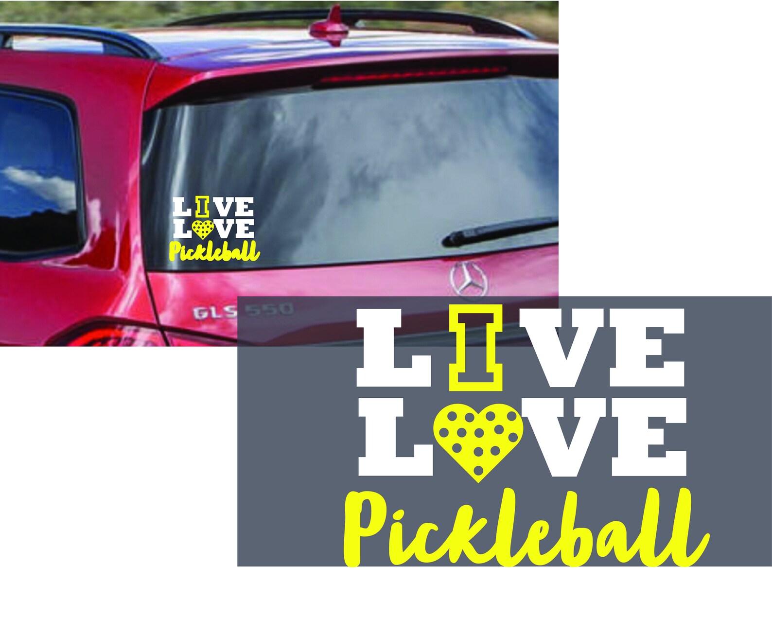 Pickleball Decal Live Love Design Car Decal Pickleball Decal - Etsy