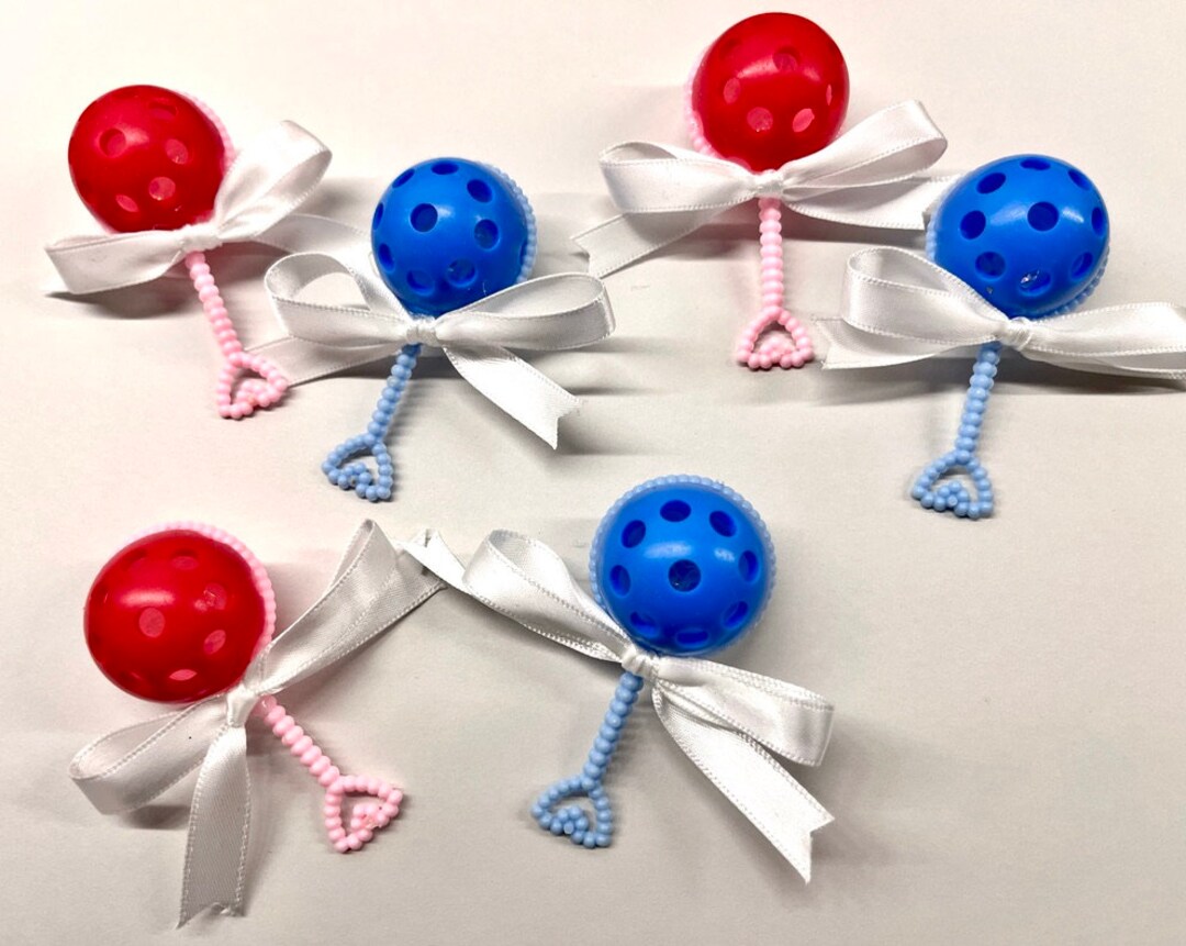 Set of 6 Miniature Pickleball Baby Shower Favors Tiny Rattles Baby ...