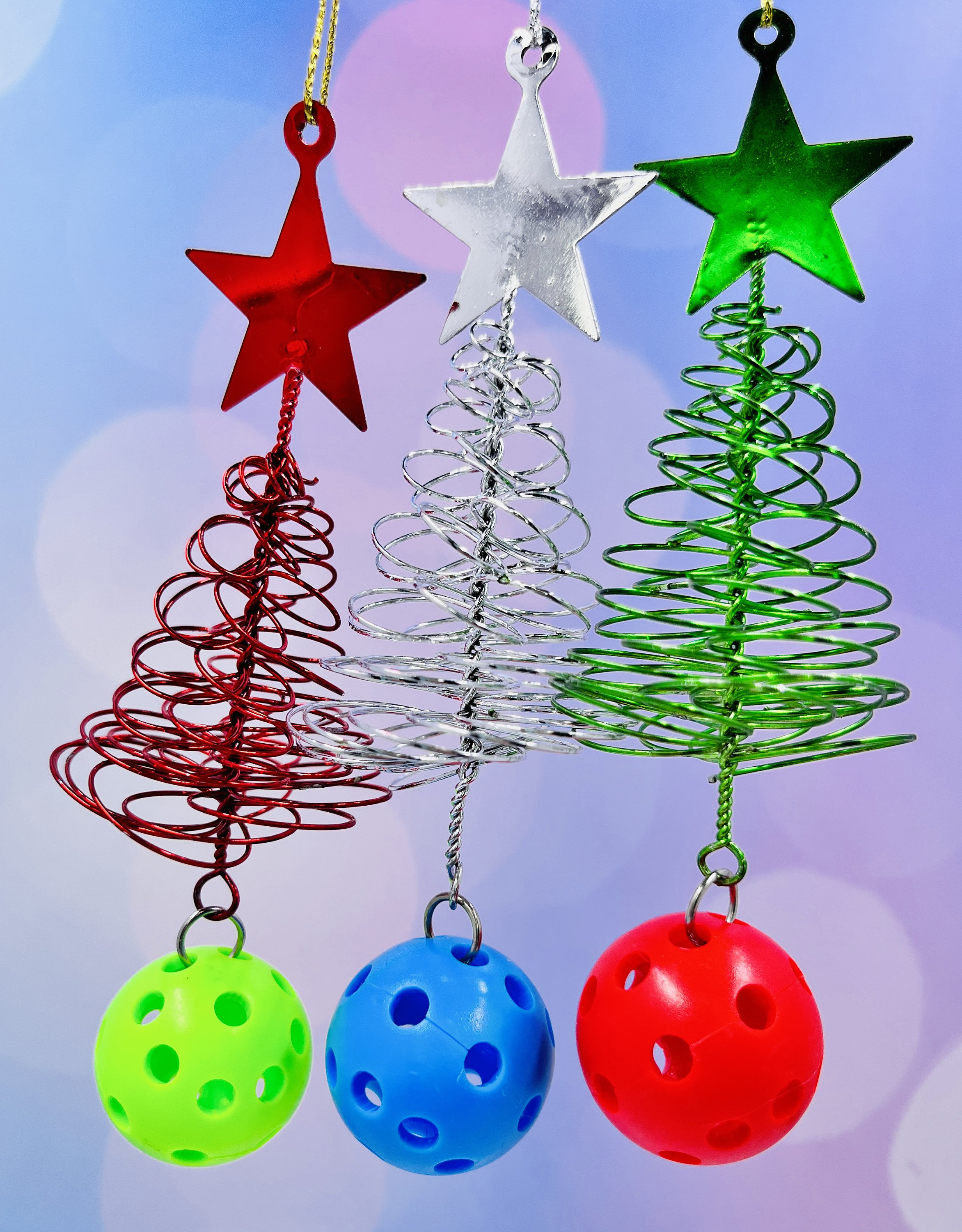 Set of 3 Micro Pickleball CHRISTMAS Tree ORNAMENTS Pickleball - Etsy