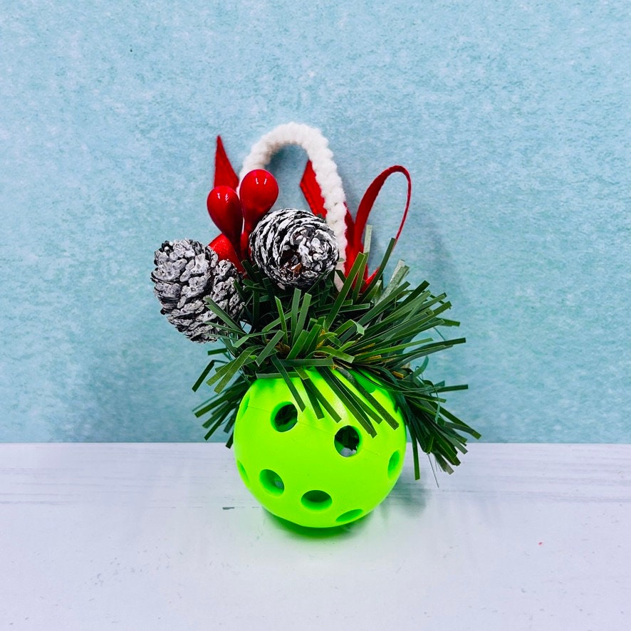 Pickleball Christmas Mistletoe Ornament: Upcycled Holiday Decor - Etsy