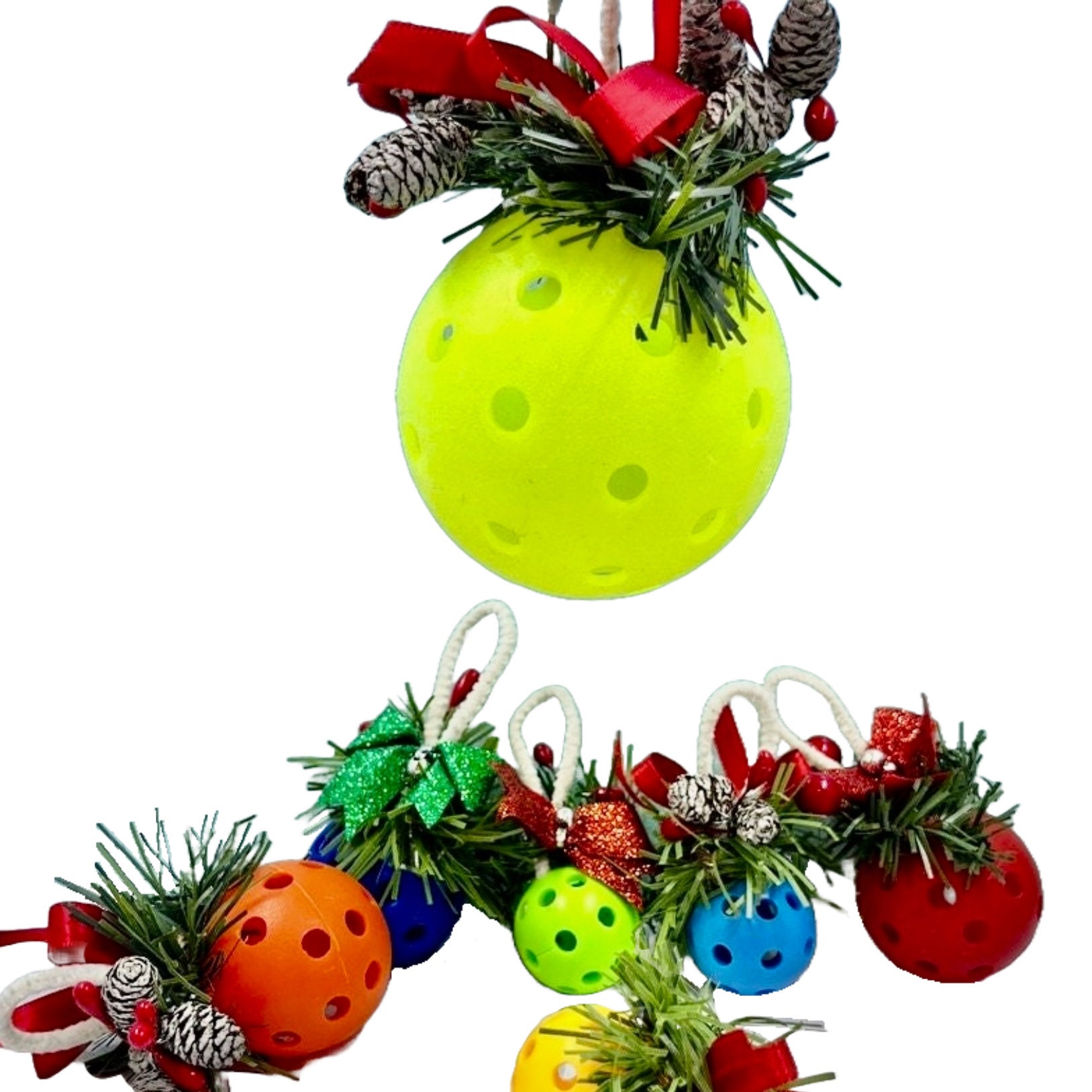 Pickleball Christmas Mistletoe Ornament: Upcycled Holiday Decor - Etsy