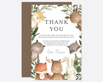 Woodland Thank You | Etsy