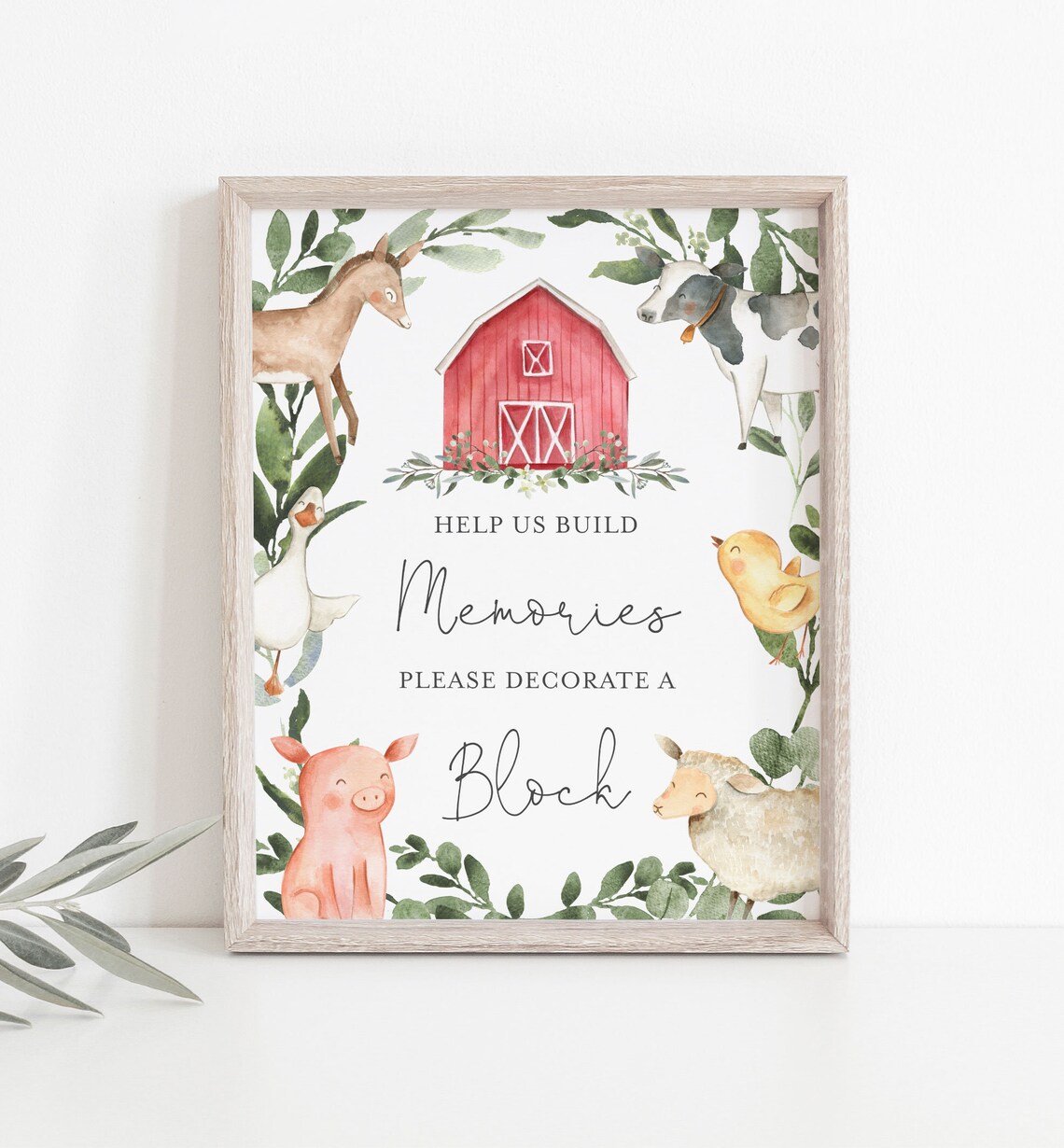 Farm Baby Shower Decorate A Block Sign, Farm Decorate A Block Sign ...