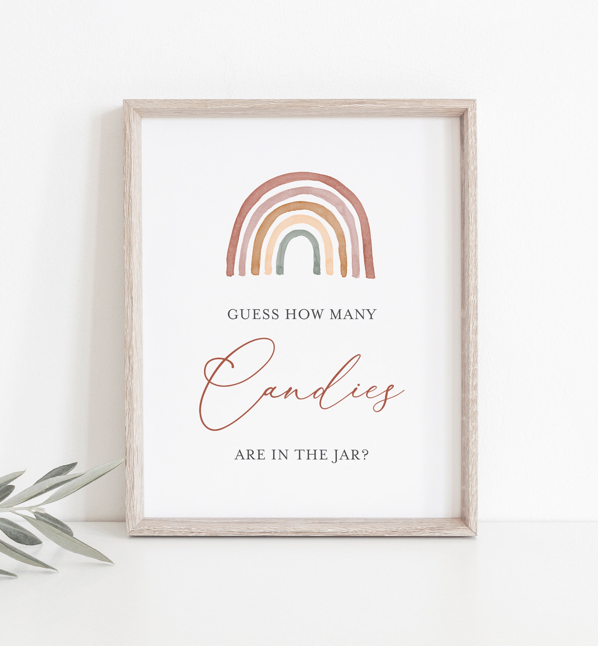 Rainbow Baby Shower Candy Guessing Game, Rainbow Candy Guessing Game ...