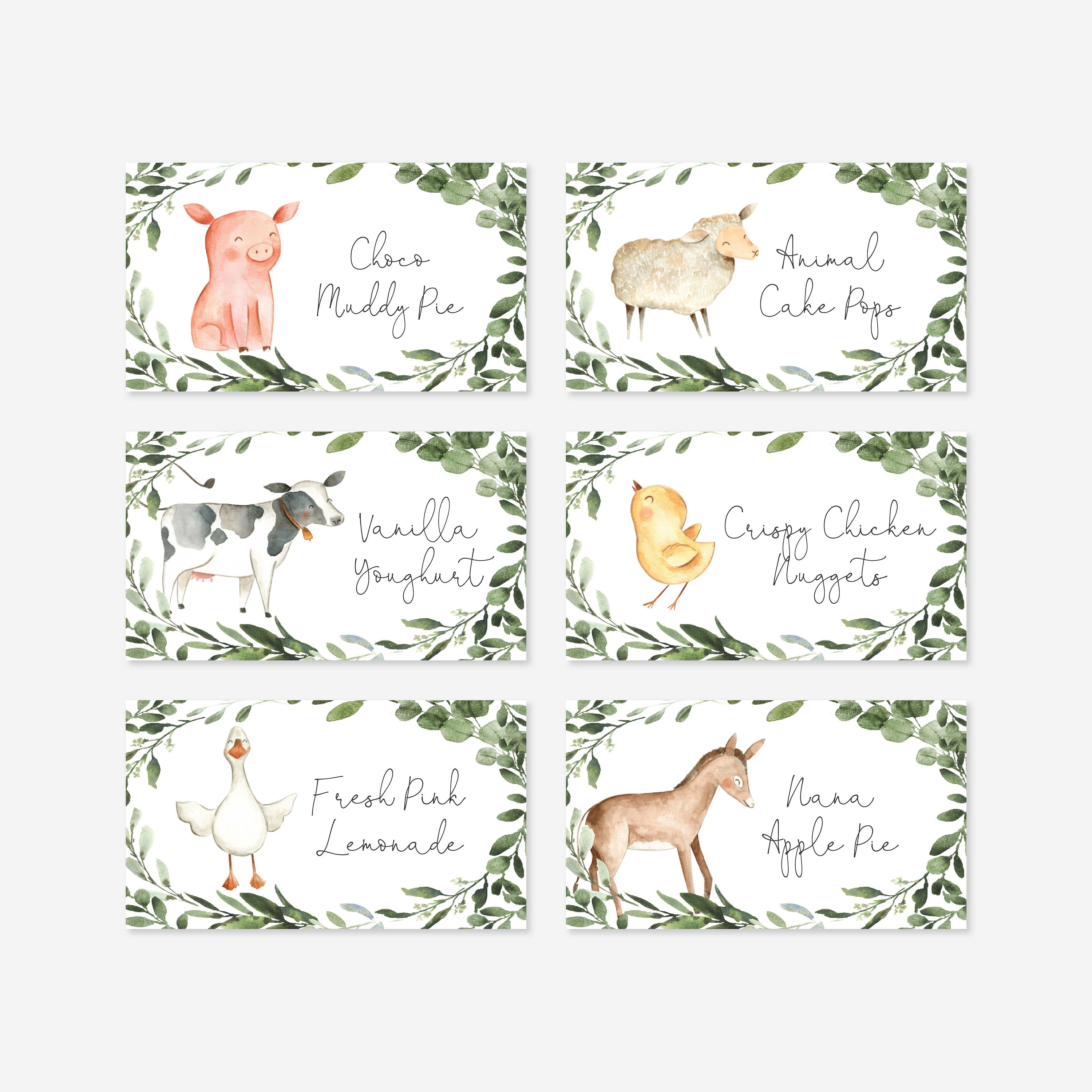 Farm Baby Shower Food Labels Farm Food Labels Farm Animal - Etsy