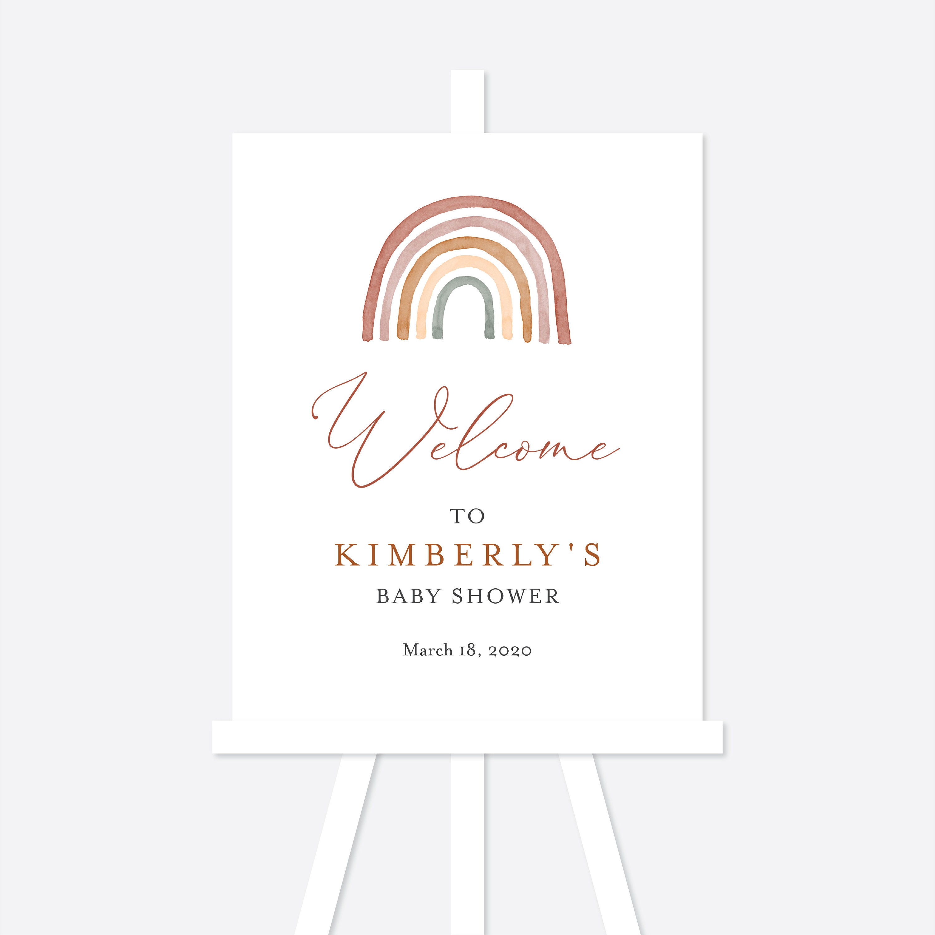 Rainbow Baby Shower Welcome Sign Rainbow Welcome Sign Boho | Etsy