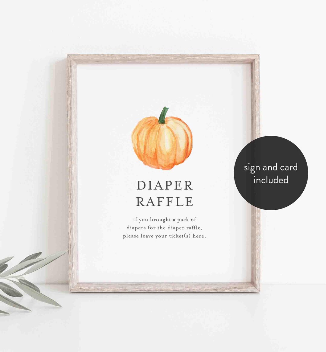 Pumpkin Baby Shower Diaper Raffle, Little Pumpkin Baby Shower Diaper ...