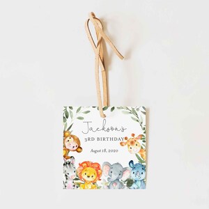 Jungle Birthday Favor Tag, Jungle Favor Tag, Safari Favor Tag, Jungle ...